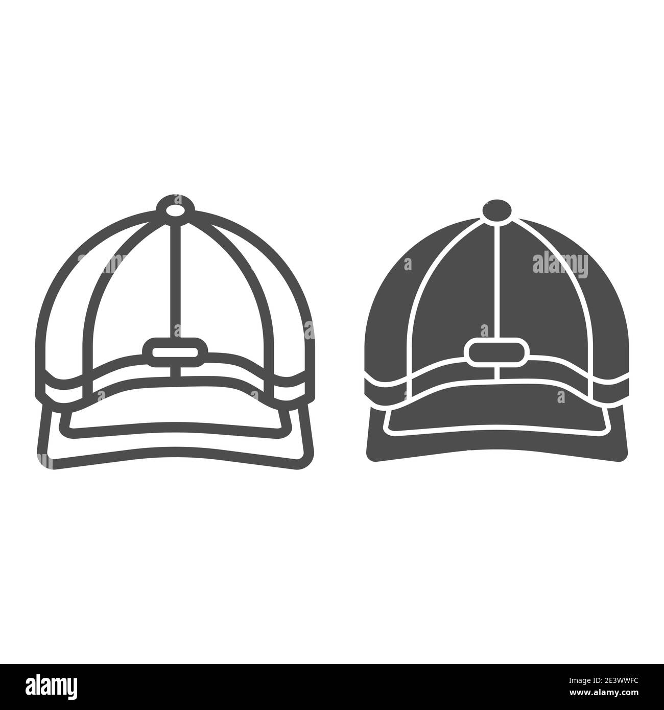 Baseball cap line and solid icon, headwear concept, Baseball hat sign ...