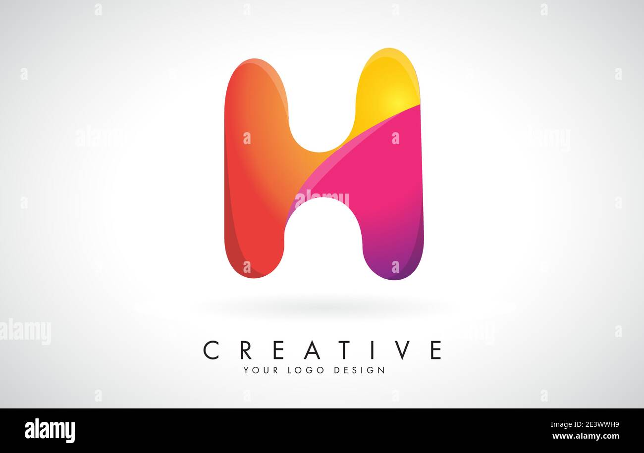 Letter H Creative Logo Design. Vector Font of twisted Ribbon for Title ...