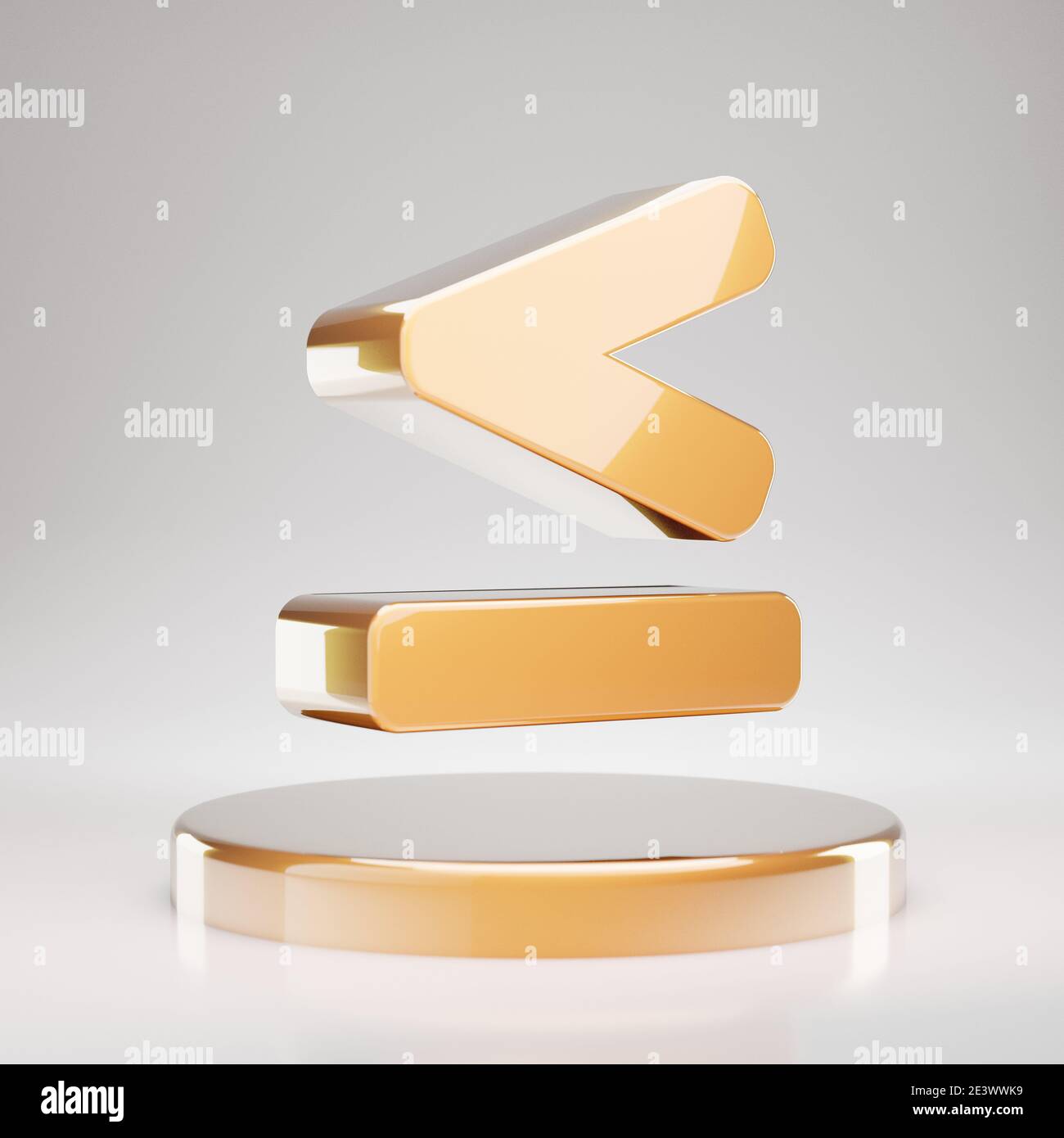 Less Than or Equal icon. Yellow Gold Less Than or Equal symbol on ...