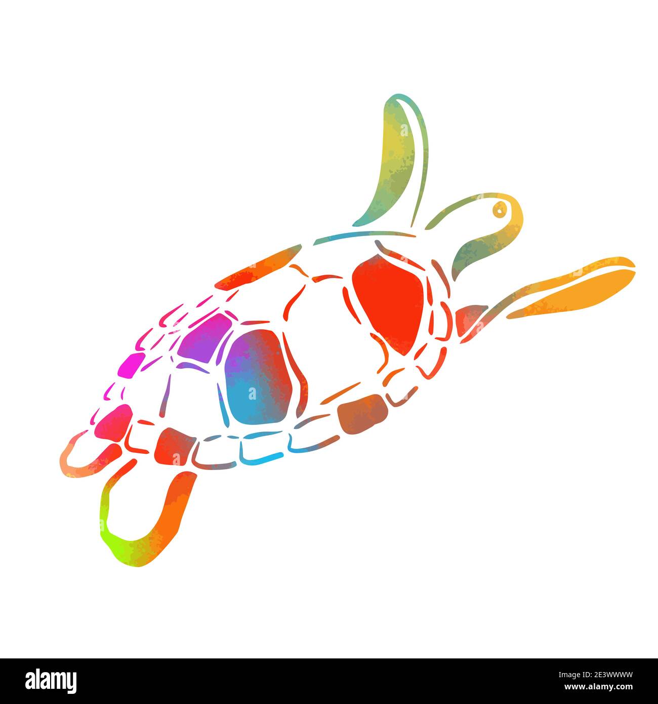 Turtle swimming with school of fish Stock Vector Images - Alamy