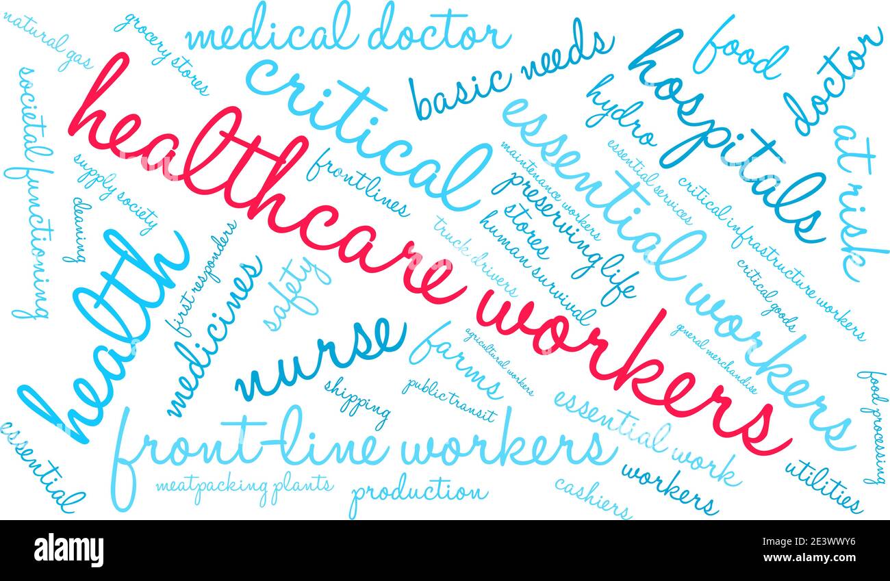Healthcare Workers word cloud on a white background Stock Vector Image ...