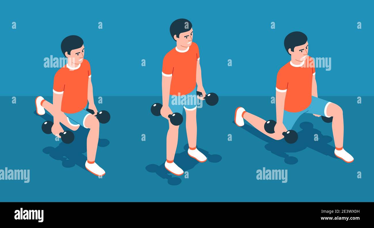 Man lunge leg gym Stock Vector Images - Alamy
