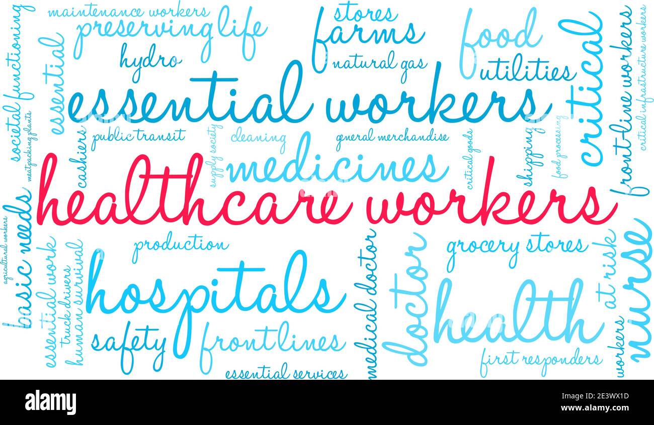 Healthcare Workers word cloud on a white background Stock Vector Image ...