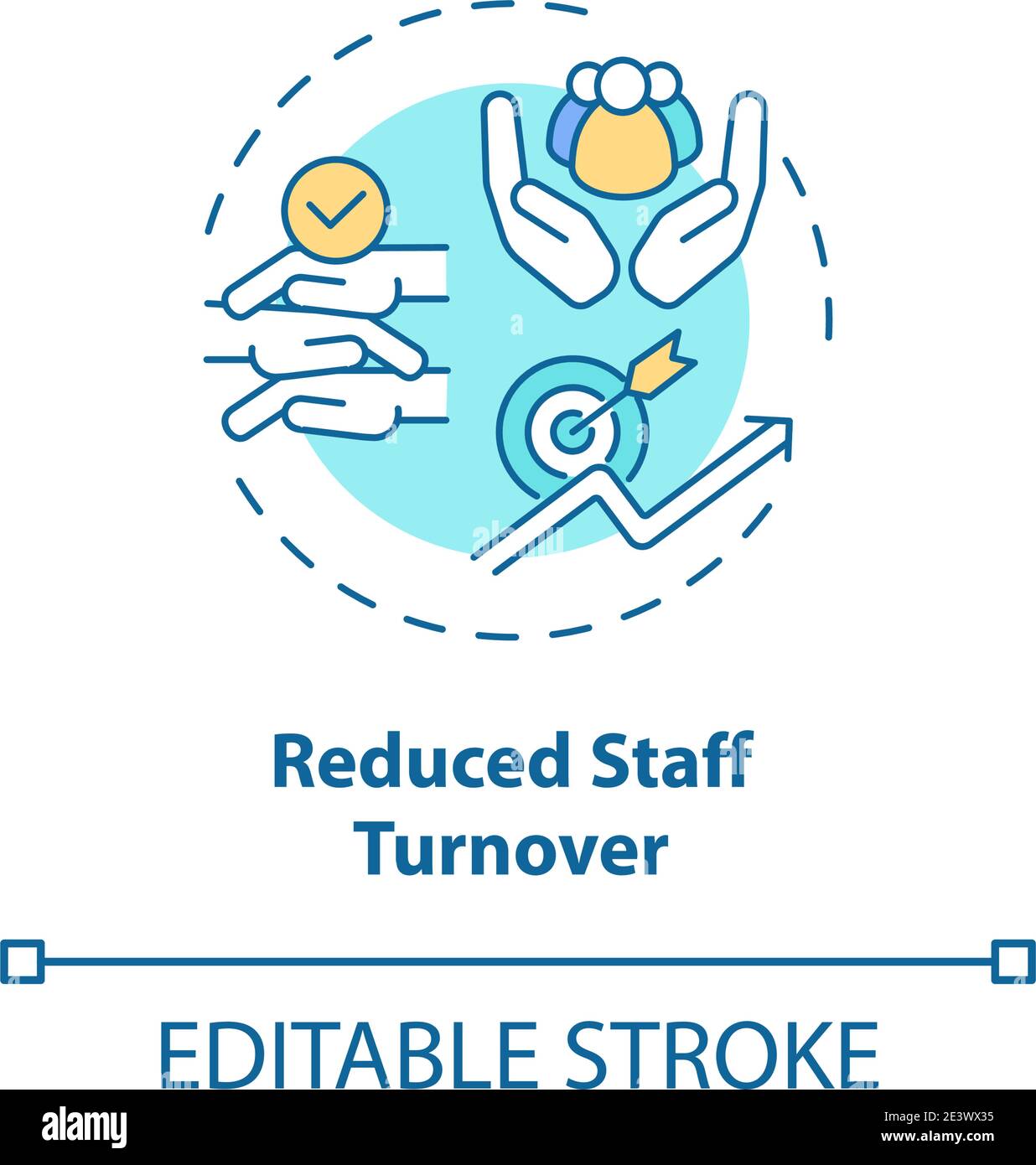 Reduced staff turnover concept icon Stock Vector Image & Art - Alamy