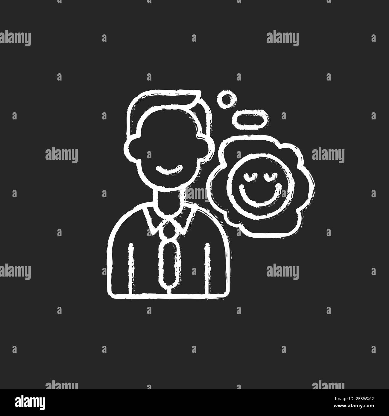 Positive attitude chalk white icon on black background Stock Vector ...
