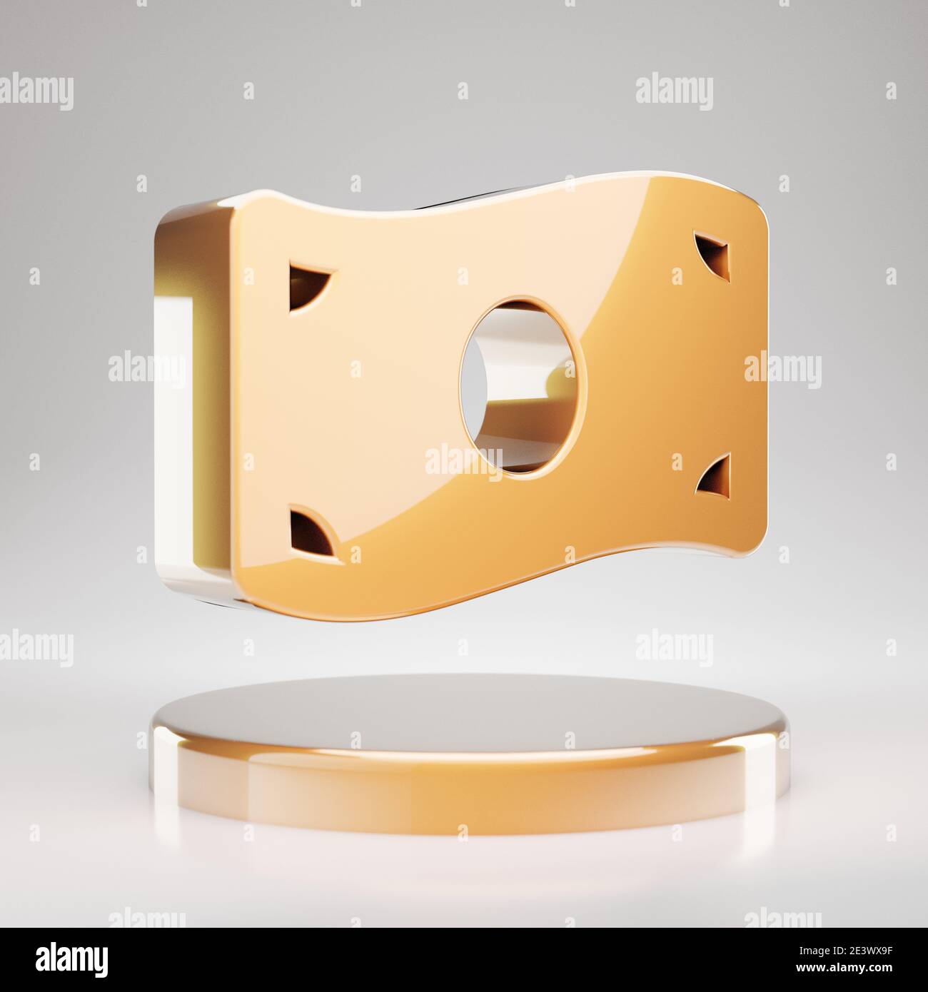 Money Bill Wave icon. Yellow Gold Money Bill Wave symbol on golden ...