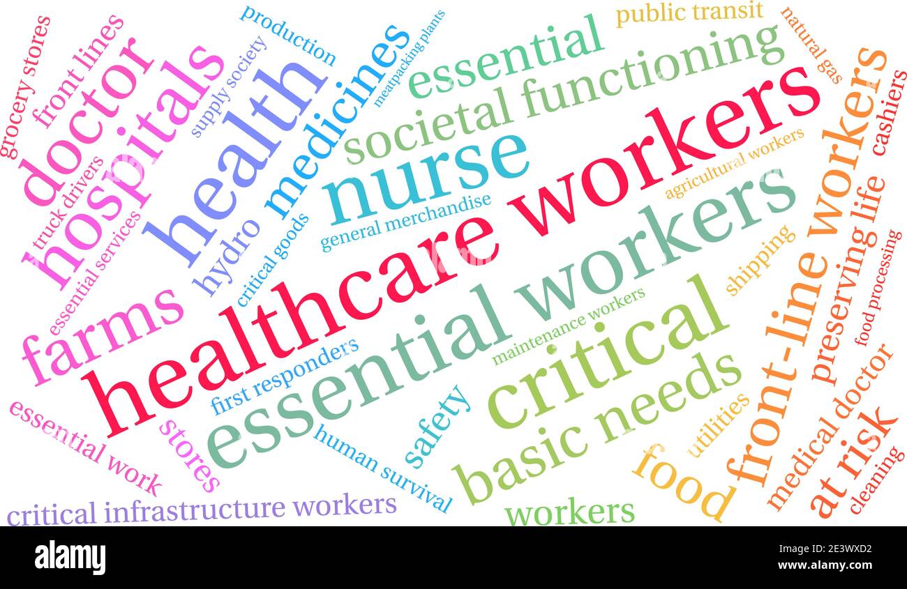 Healthcare Workers word cloud on a white background Stock Vector Image ...