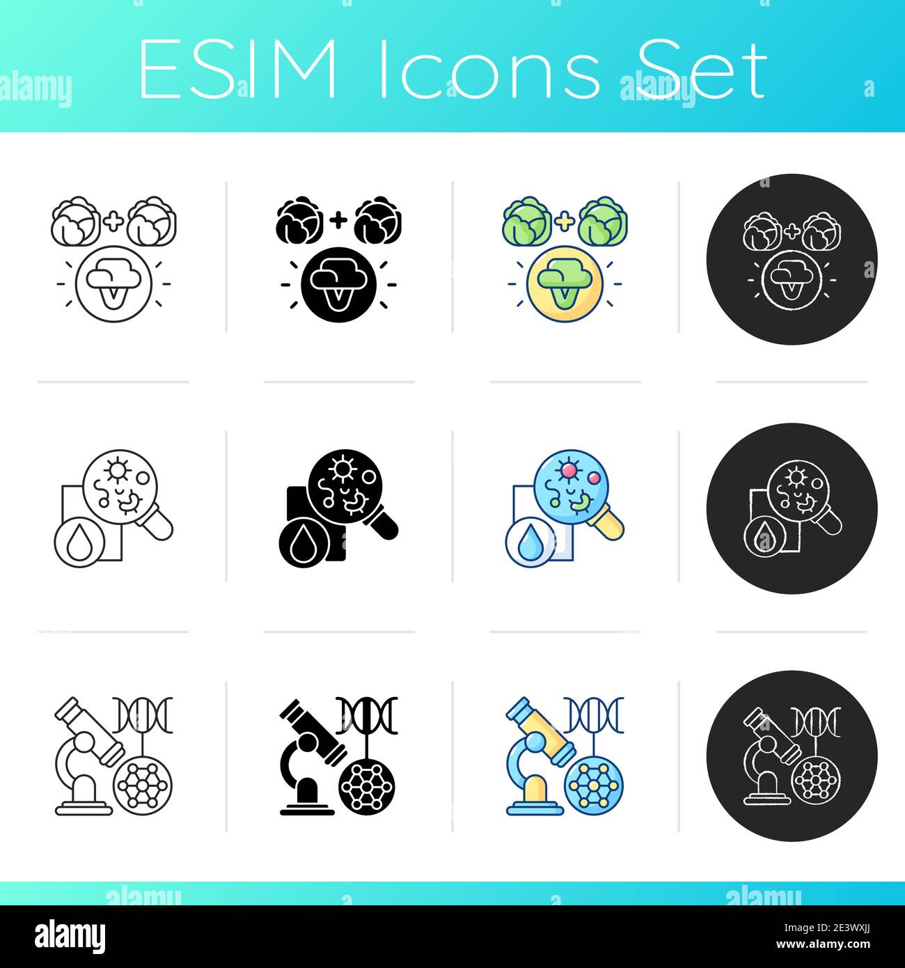 Microbiology icons set Stock Vector Image & Art - Alamy