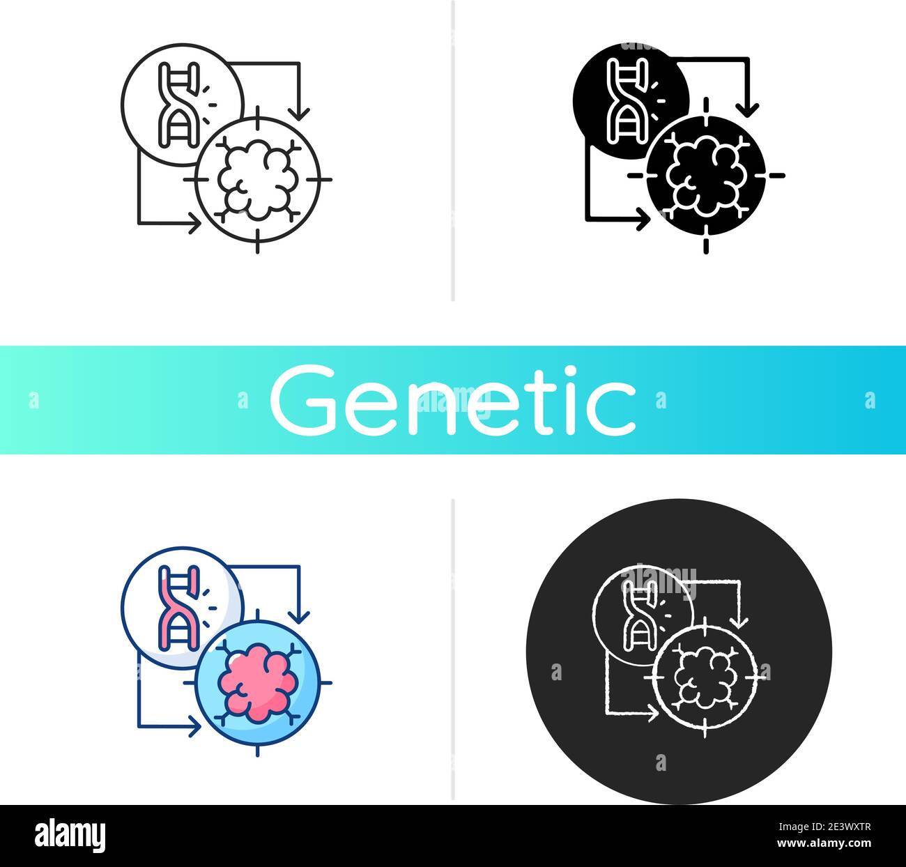Black line gene editing icon hi-res stock photography and images - Alamy