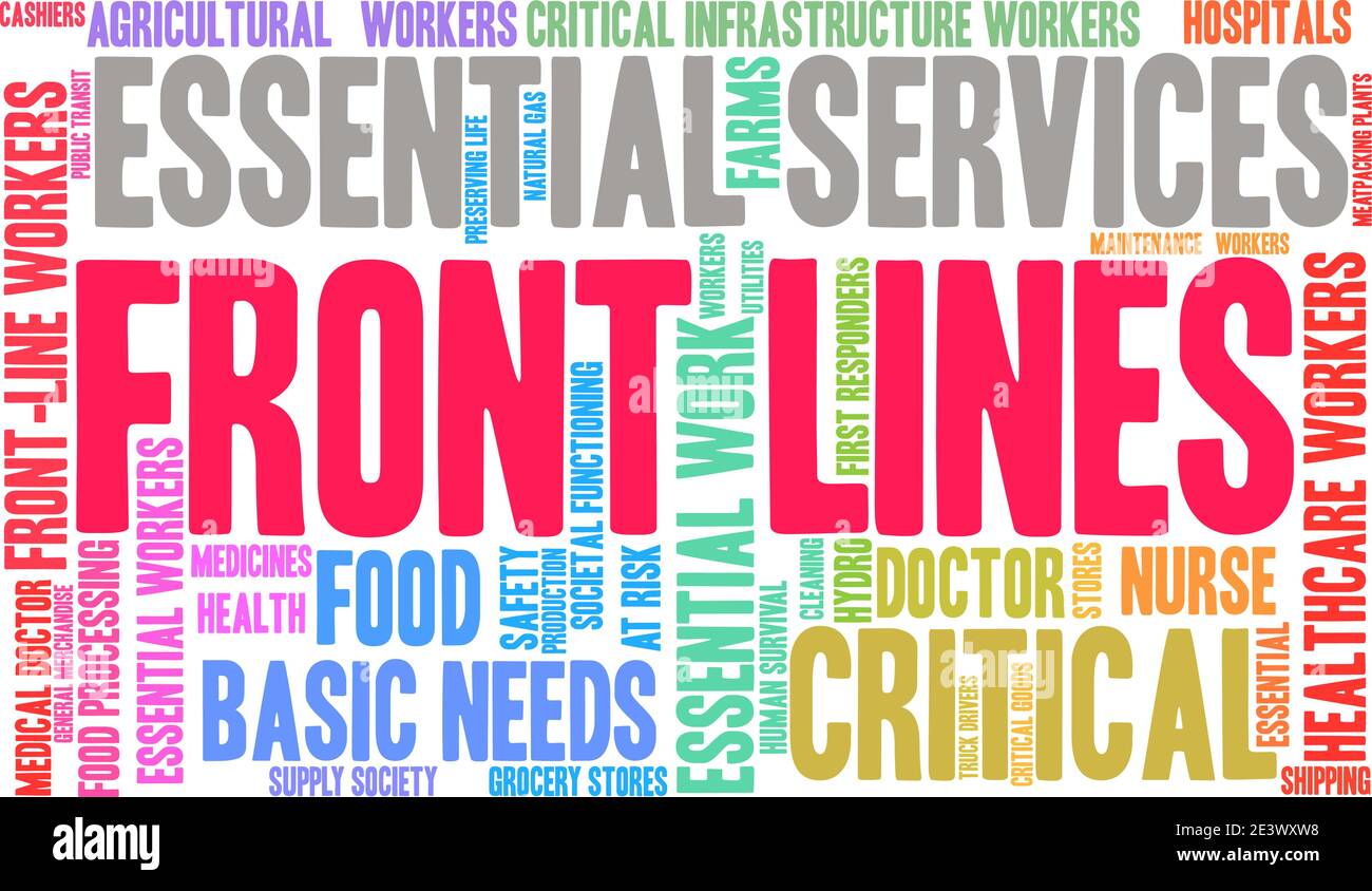 Essential Services word cloud on a white background Stock Vector Image ...