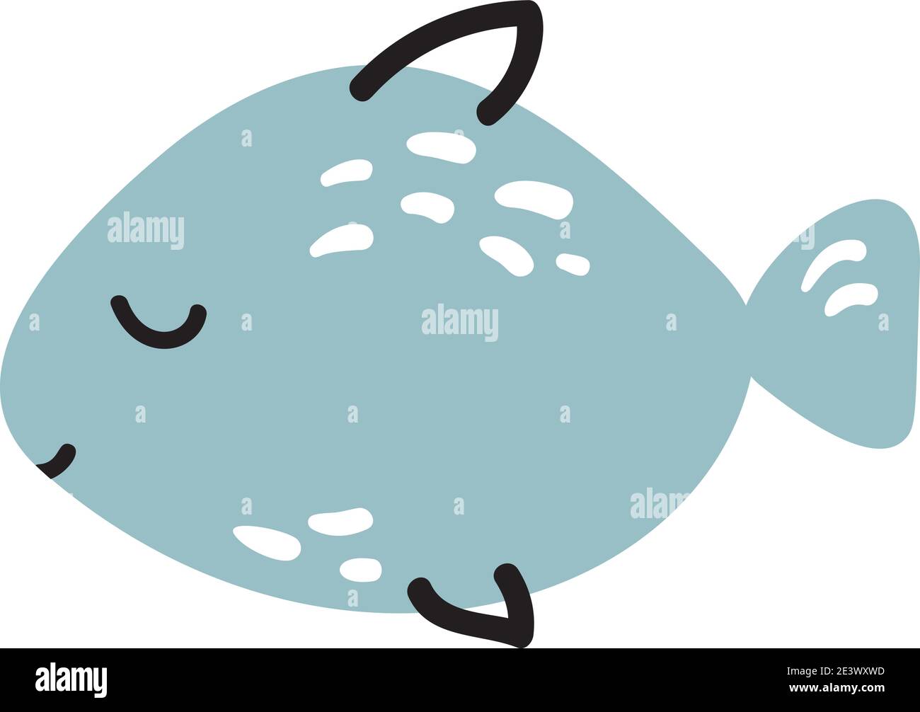Vector clip art hand drawn fish scandinavian design, swedish style ...