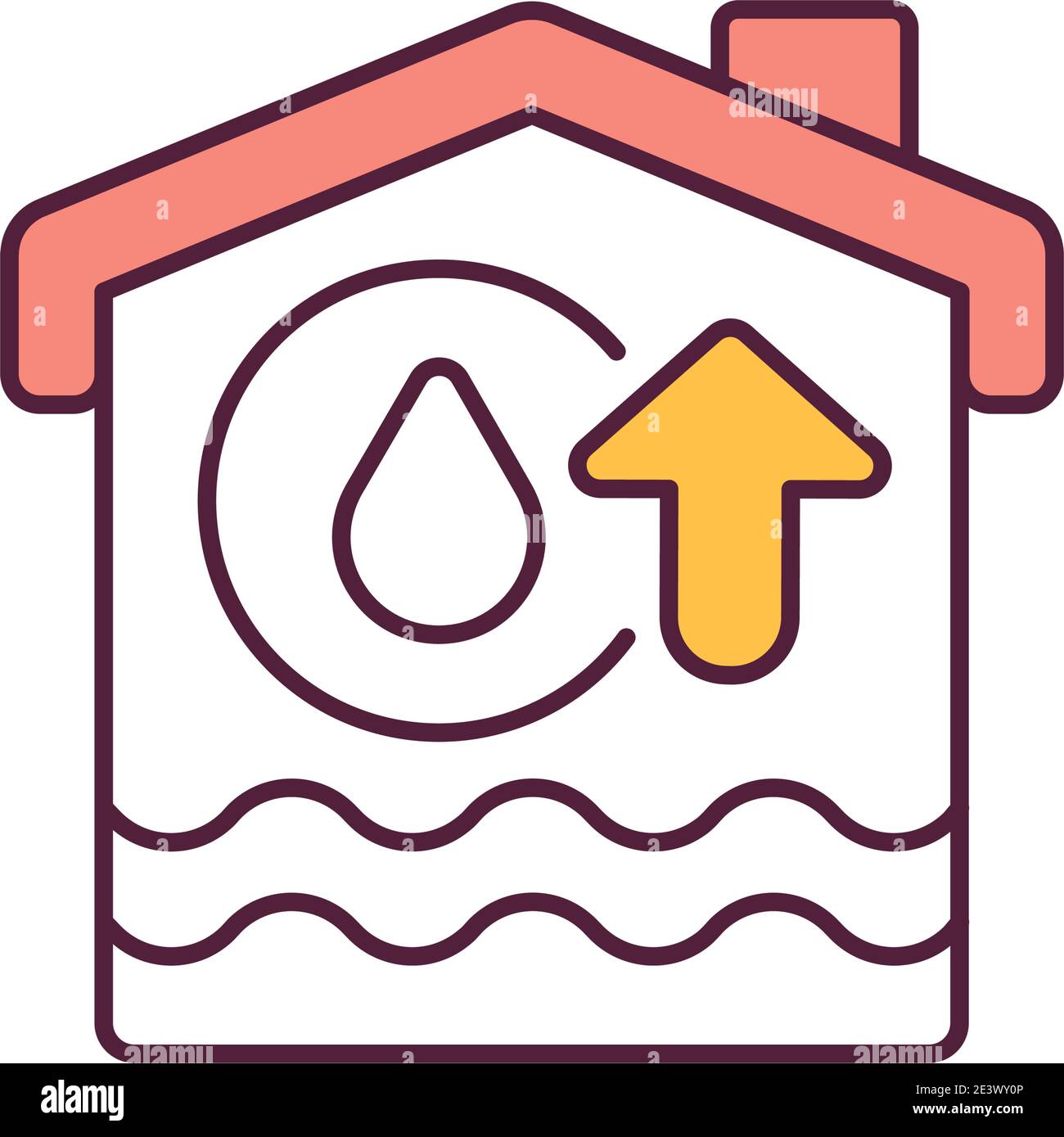 House flood icon outline Stock Vector Images - Alamy