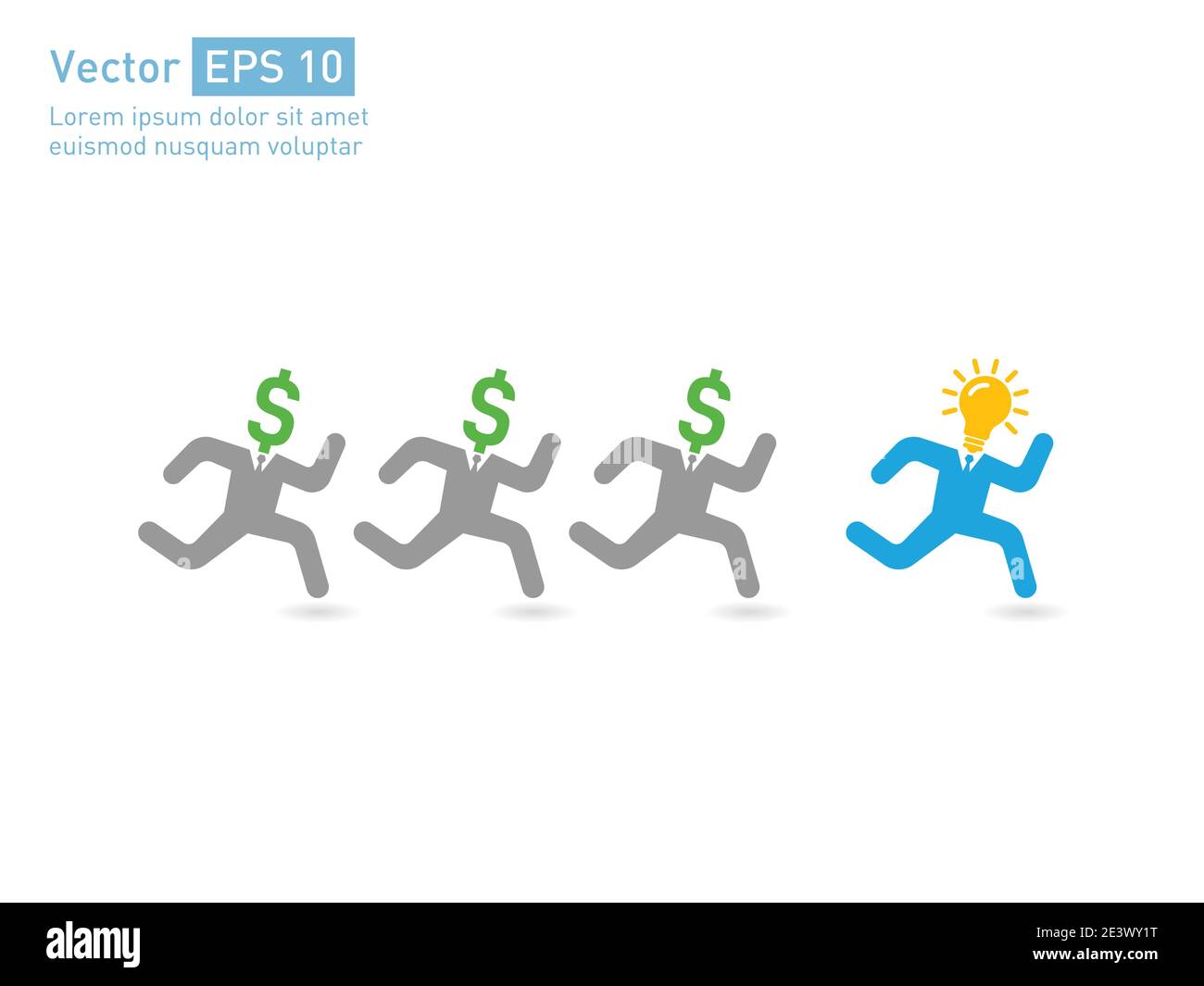 business people following the leader creative man. Leadership concept ...