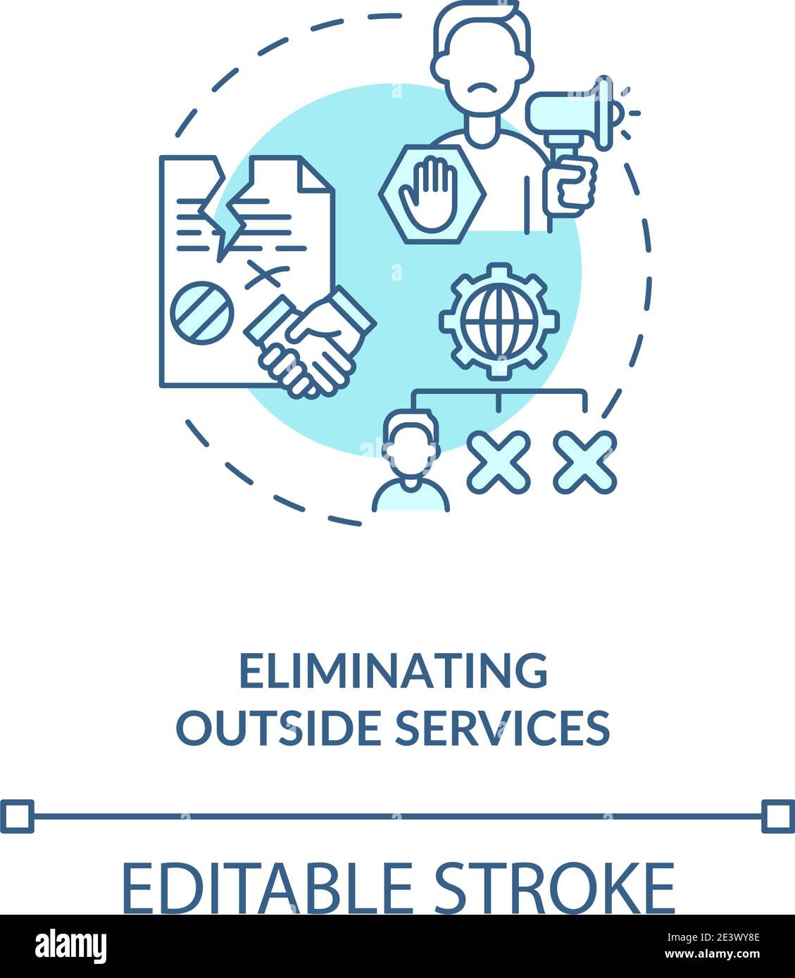 Eliminating outside services concept icon Stock Vector Image & Art - Alamy