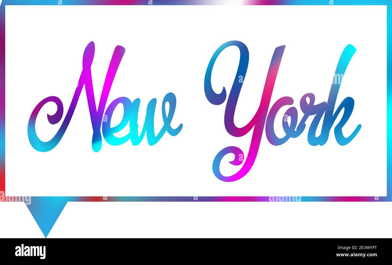 New York text Calligraphy Vintage Retro Lettering vector design ...