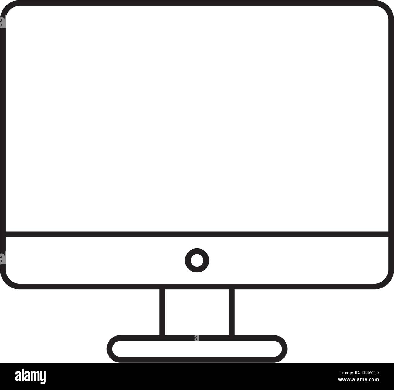 computer monitor icon over white background, line style, vector ...