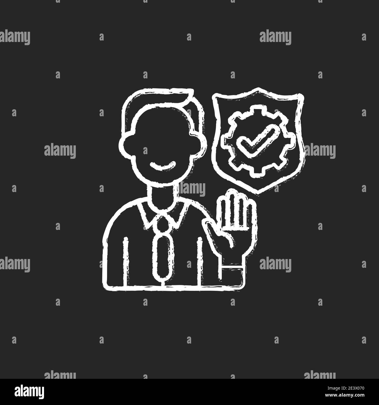 Integrity chalk white icon on black background Stock Vector Image & Art ...