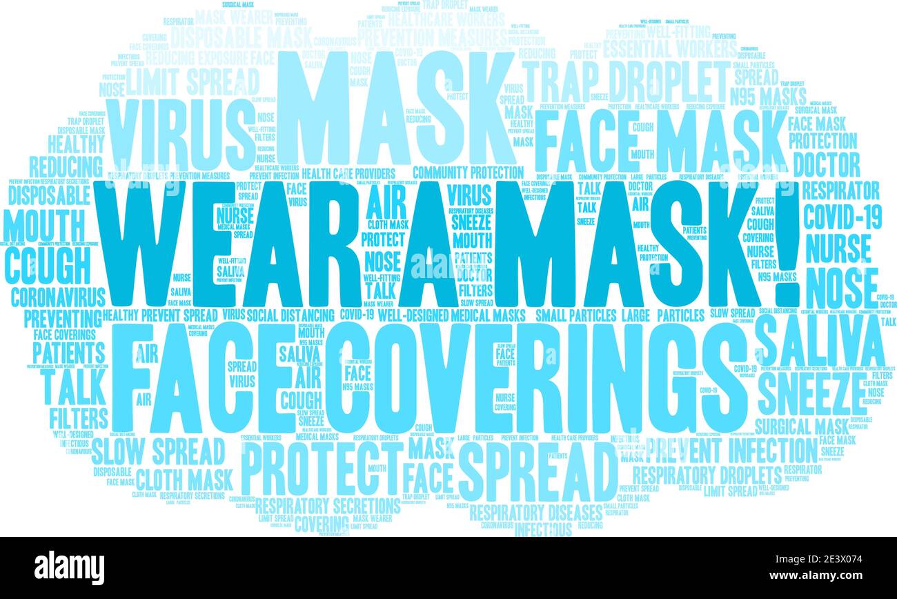 Wear a Mask word cloud on a white background Stock Vector Image & Art ...