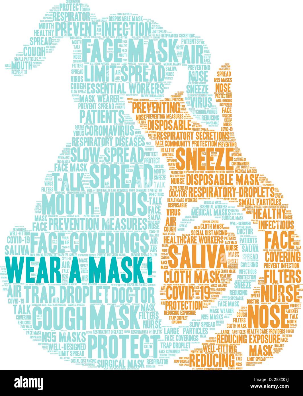Wear a Mask word cloud on a white background Stock Vector Image & Art ...