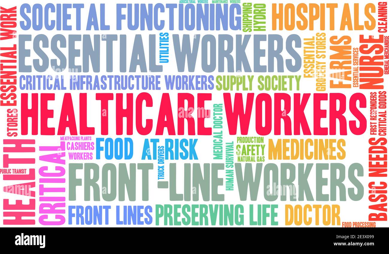 Healthcare Workers word cloud on a white background Stock Vector Image ...