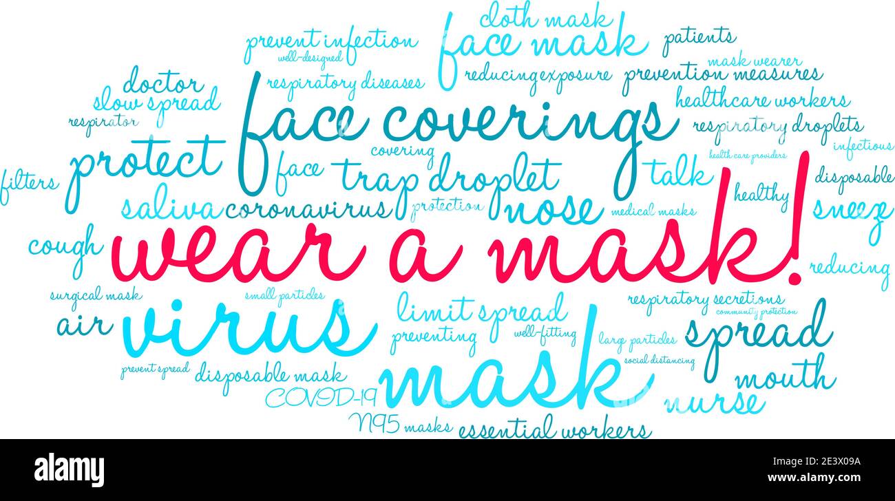 Wear a Mask word cloud on a white background Stock Vector Image & Art ...