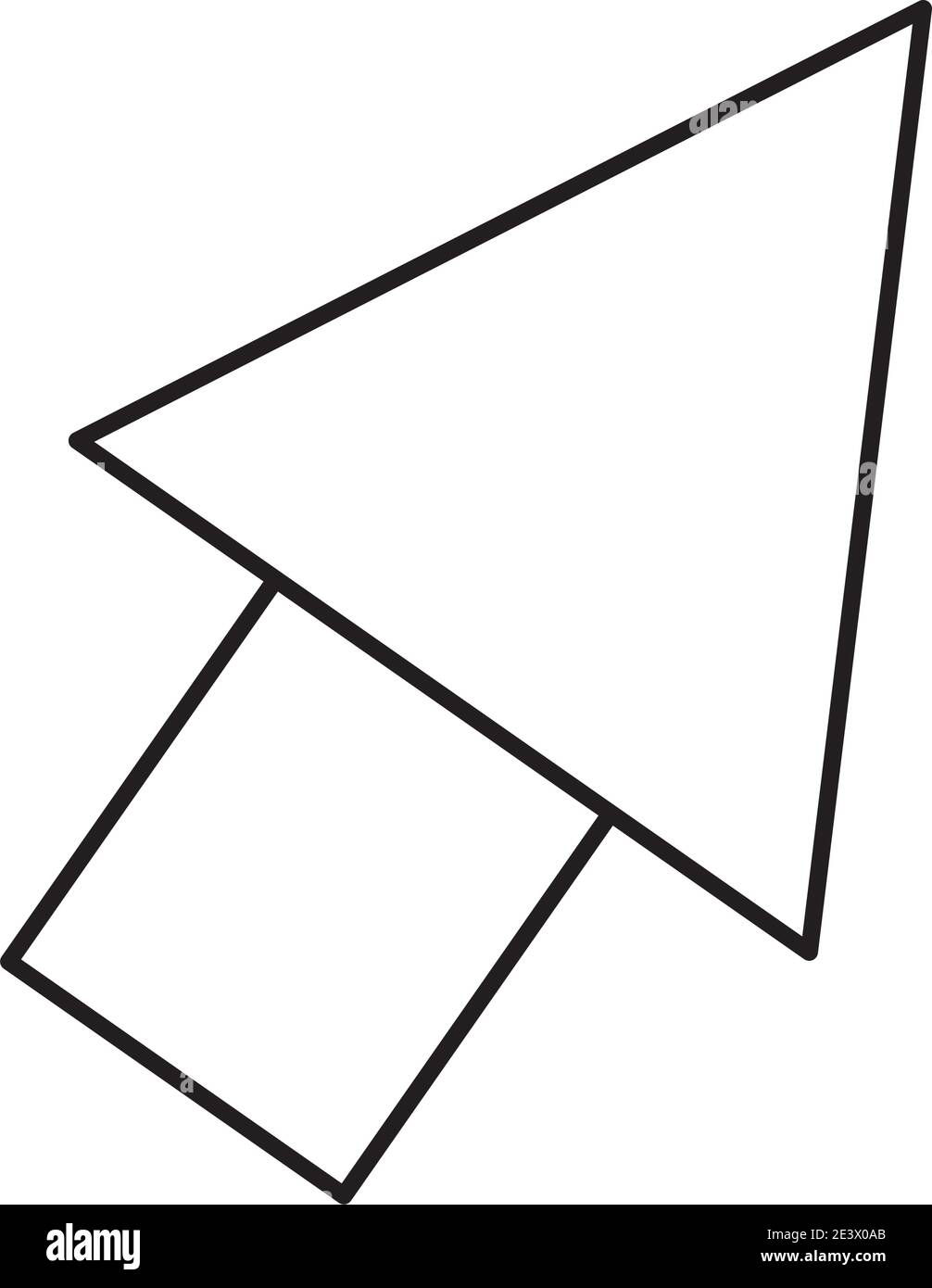 arrow cursor icon over white background, line style, vector ...