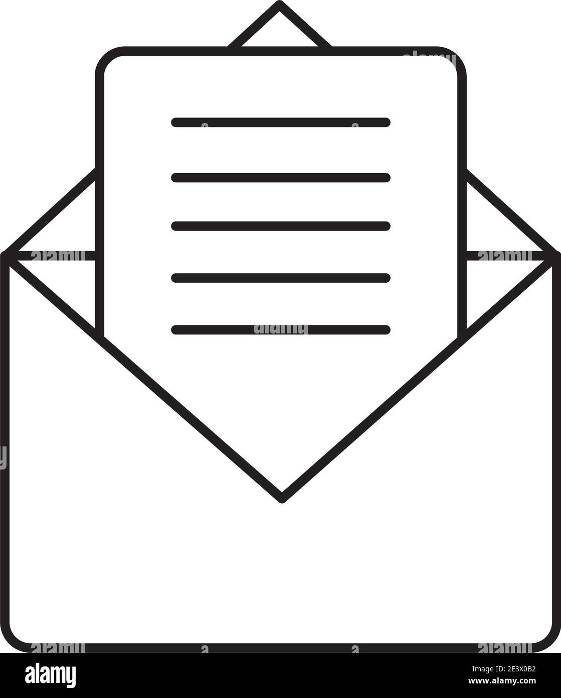 envelope and card icon over white background, line style, vector ...