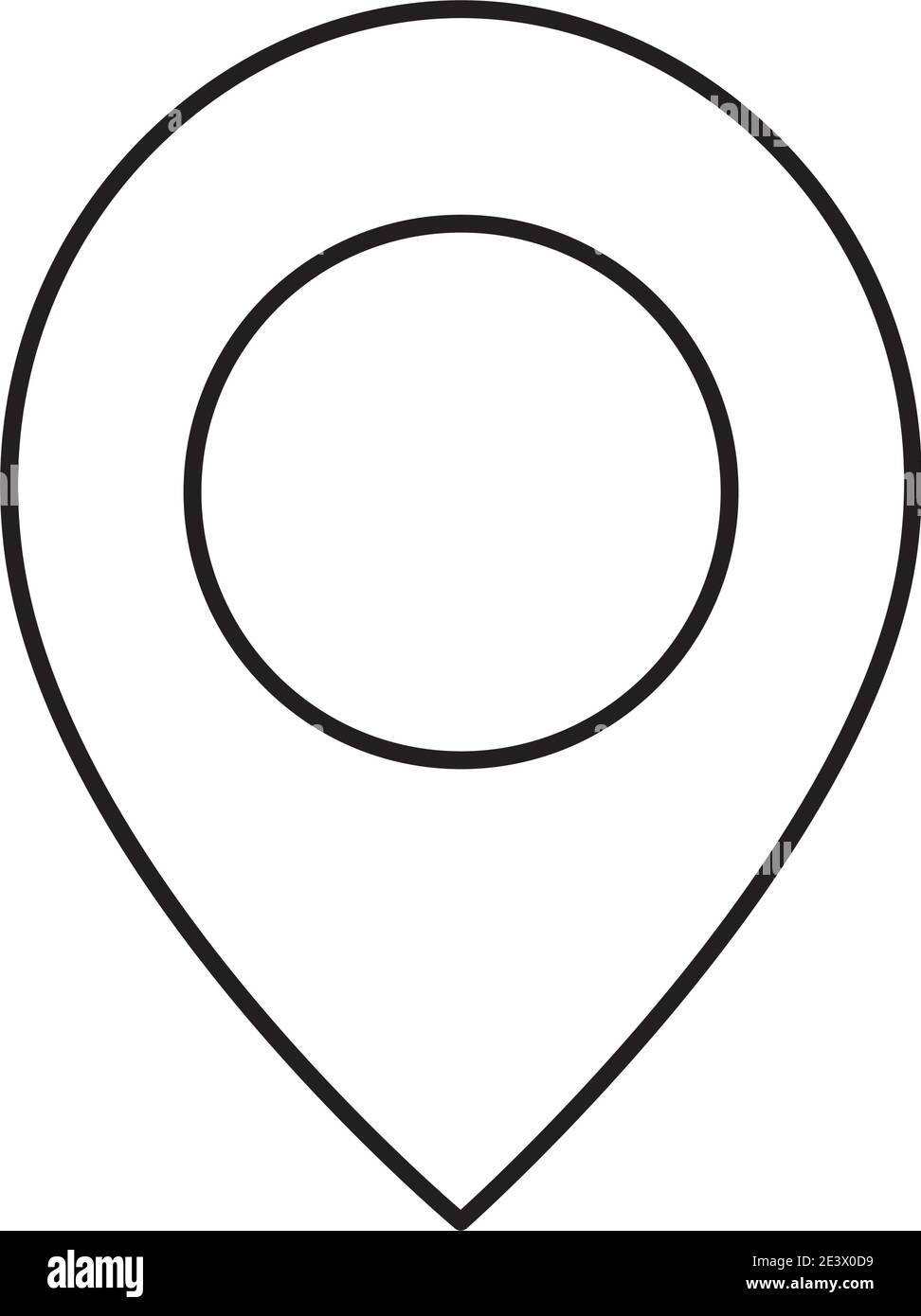 location pin icon over white background, line style, vector ...