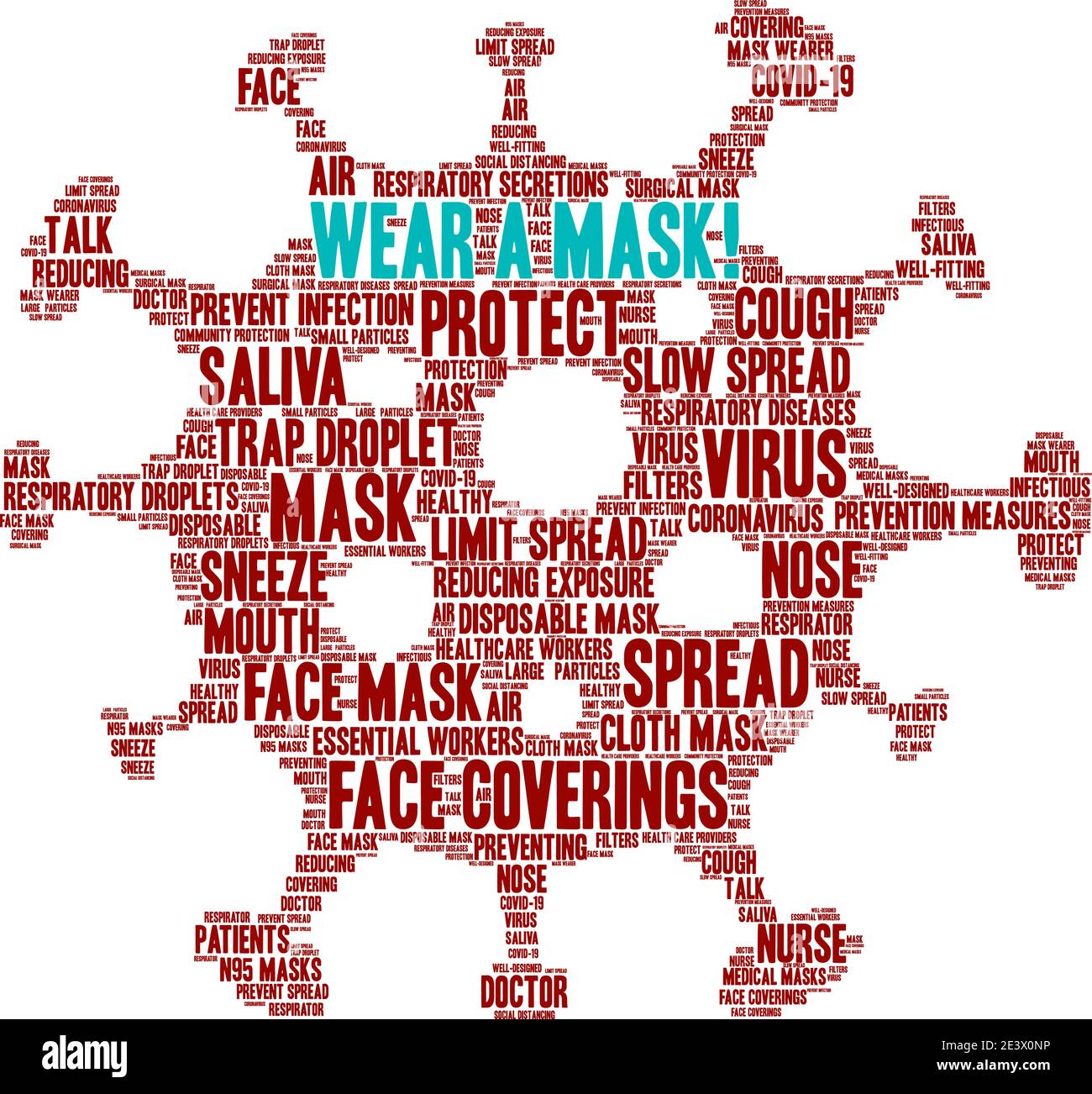 Wear a Mask word cloud on a white background Stock Vector Image & Art ...