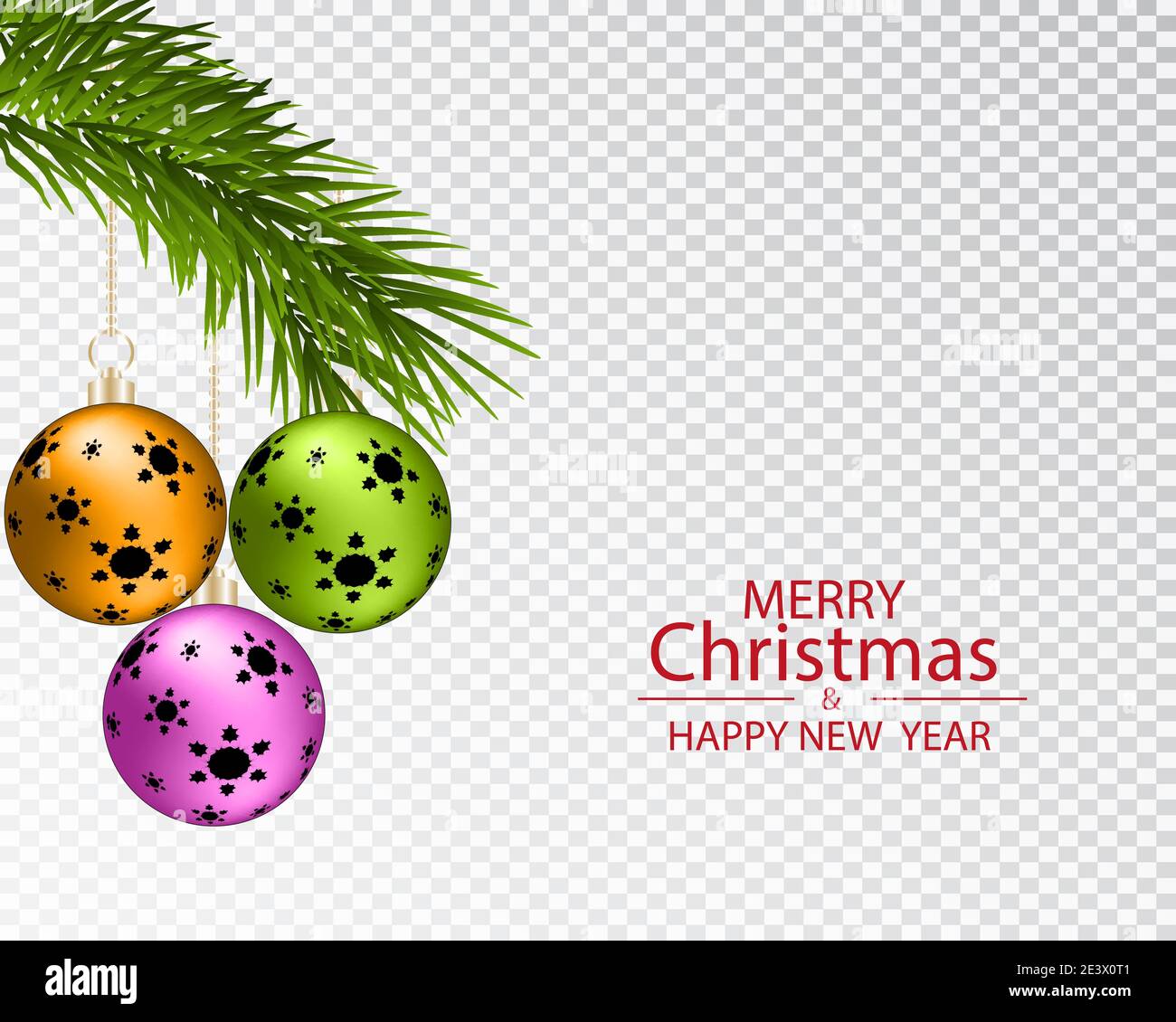 Glass transparent Christmas ball. Xmas glass bauble on transparent ...