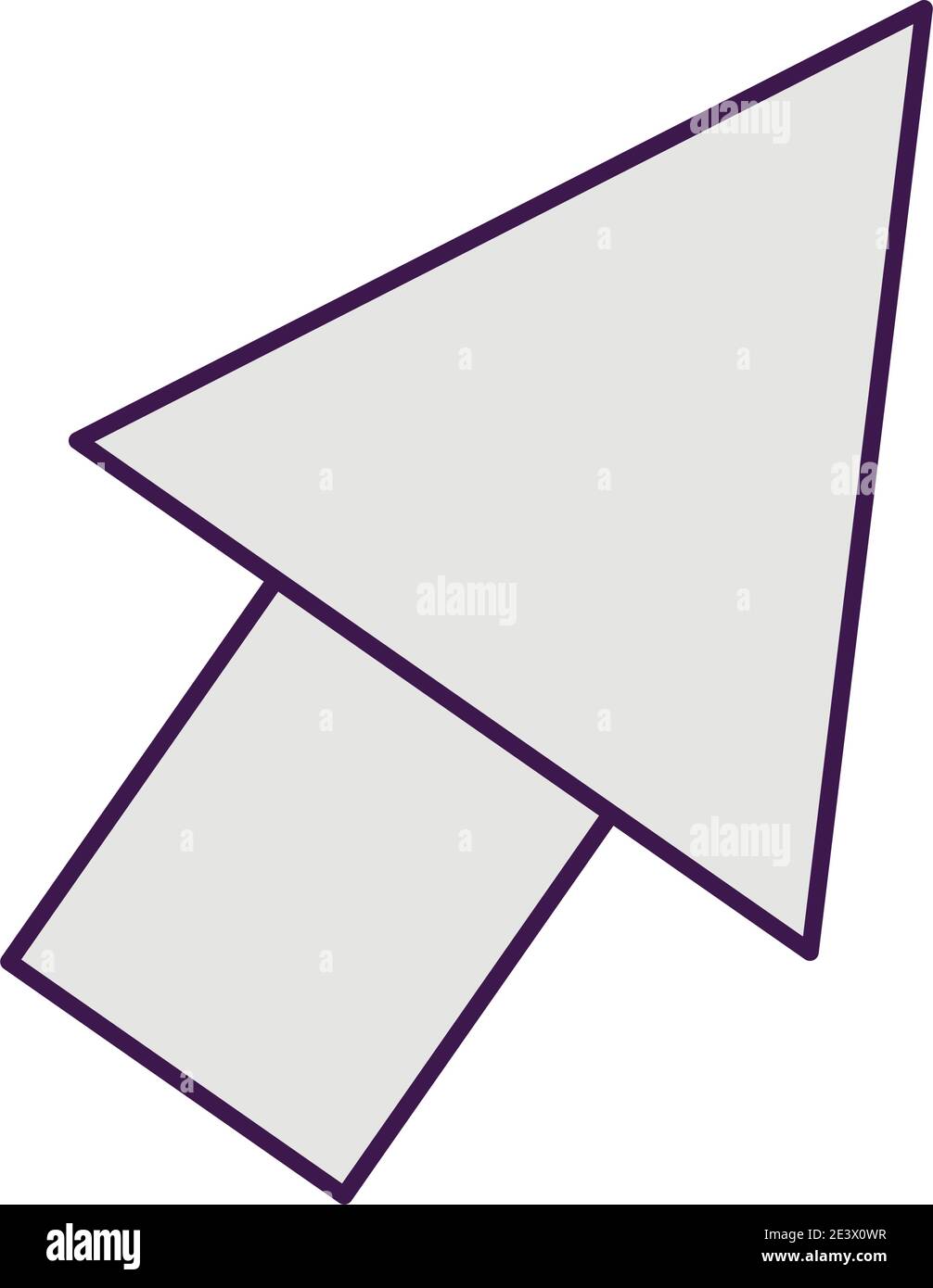 arrow cursor icon over white background, flat style, vector ...