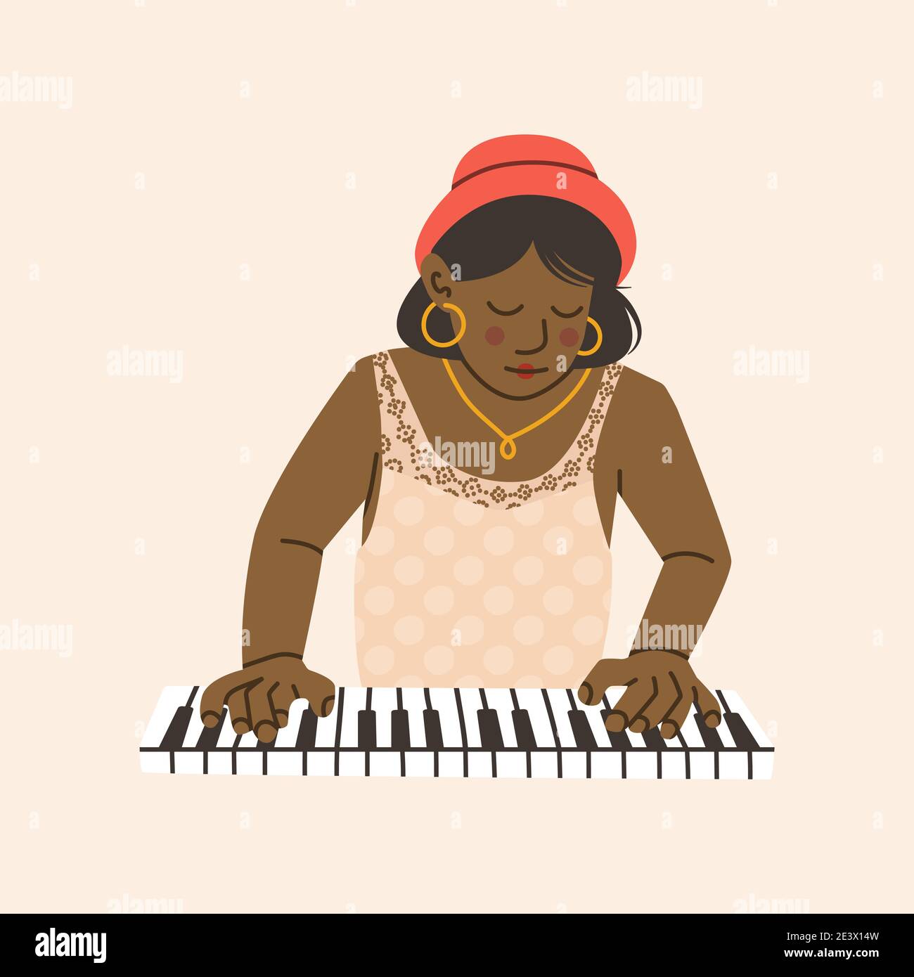 Girl Playing Piano Cartoon
