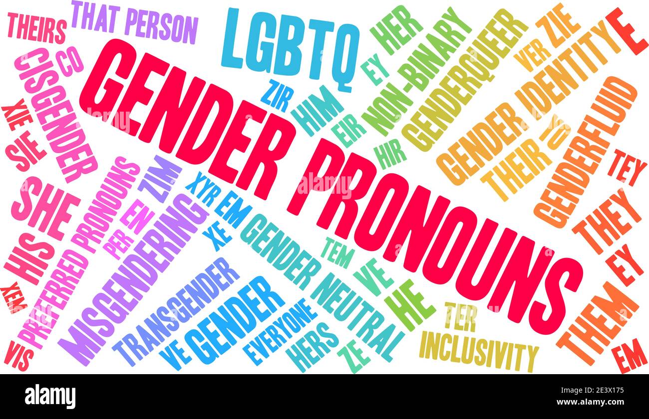 Gender Pronouns word cloud on a white background Stock Vector Image ...