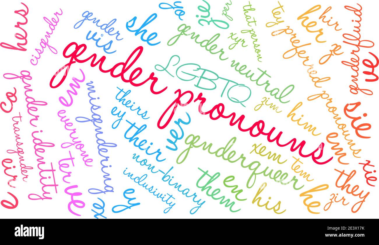 Gender Pronouns word cloud on a white background Stock Vector Image ...