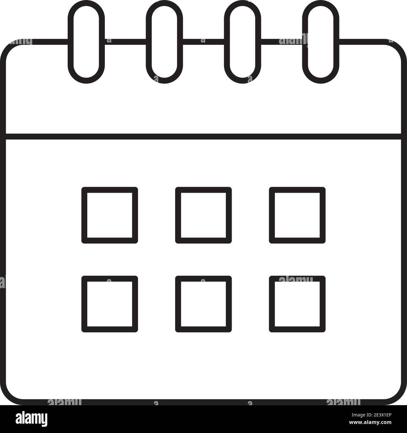 calendar planner icon over white background, line style, vector ...
