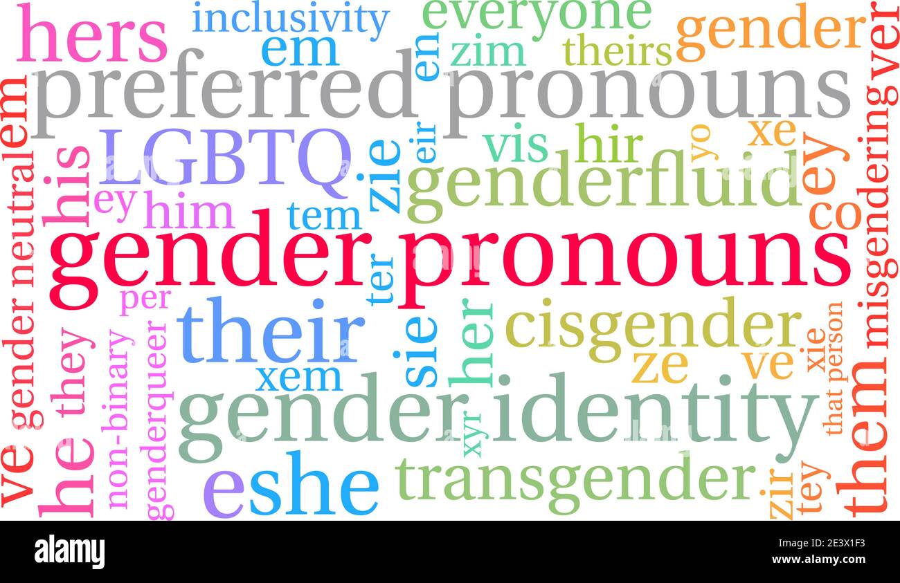 Gender Pronouns word cloud on a white background Stock Vector Image ...