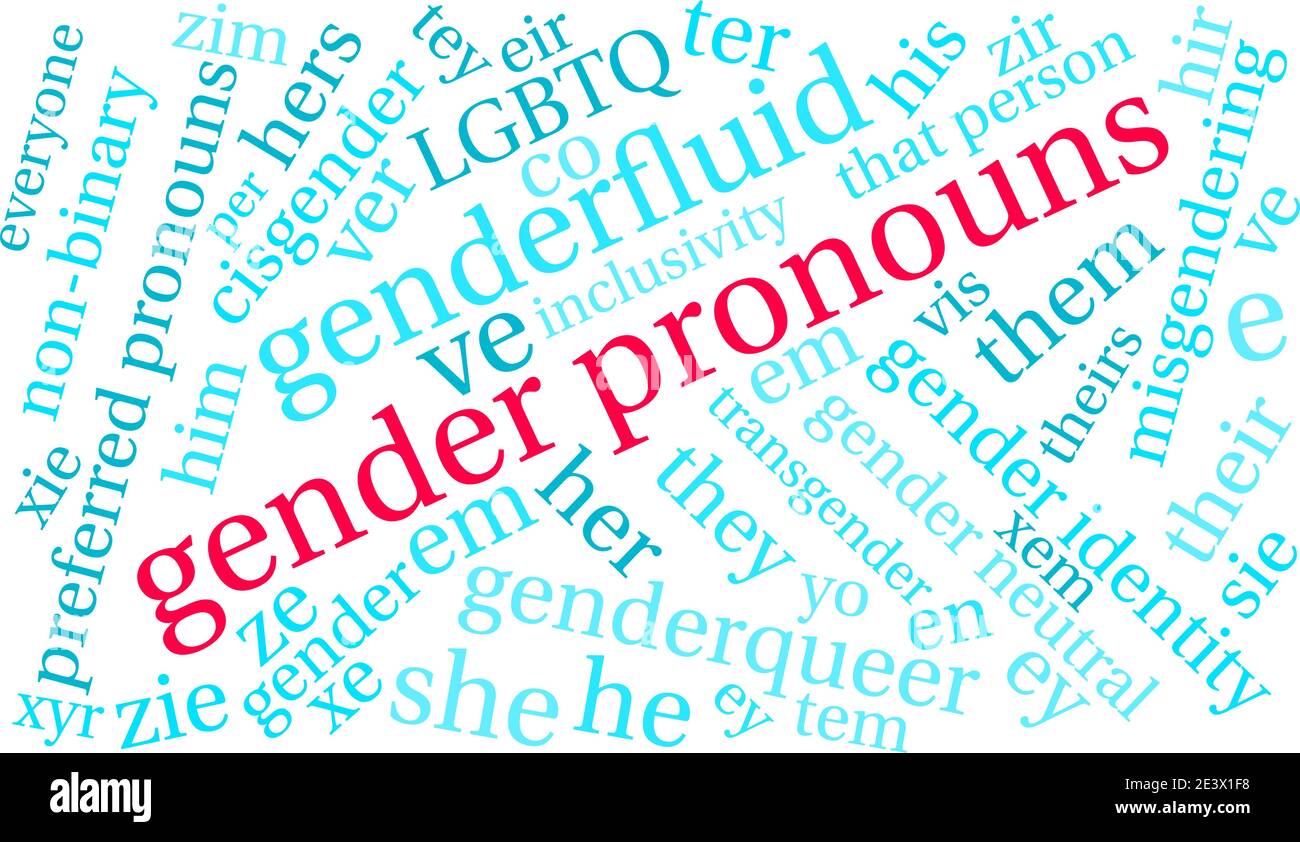 Gender Pronouns Word Cloud On A White Background Stock Vector Image