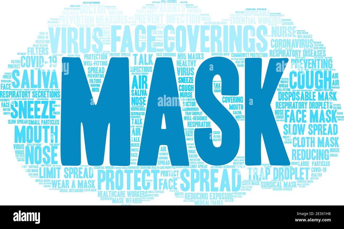 Mask word cloud on a white background Stock Vector Image & Art - Alamy