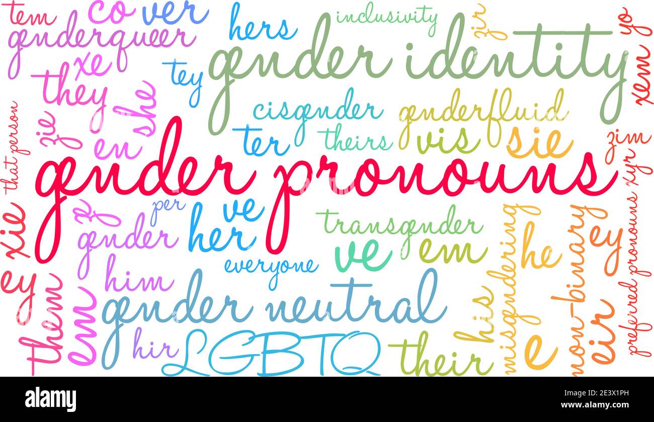 Gender Pronouns Word Cloud On A White Background Stock Vector Image