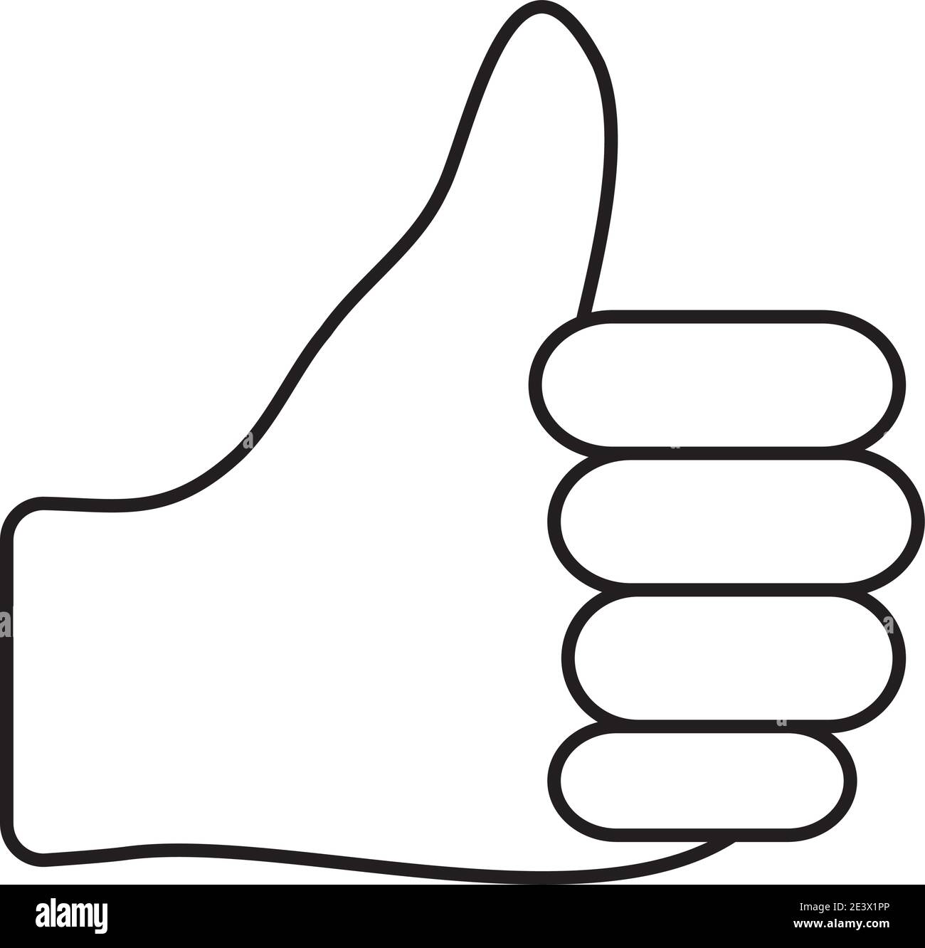 hand with thumb up over white background, line style, vector ...