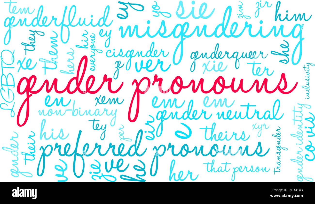 Gender Pronouns Word Cloud On A White Background Stock Vector Image