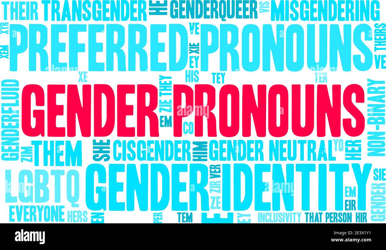 Gender Pronouns Word Cloud On A White Background Stock Vector Image