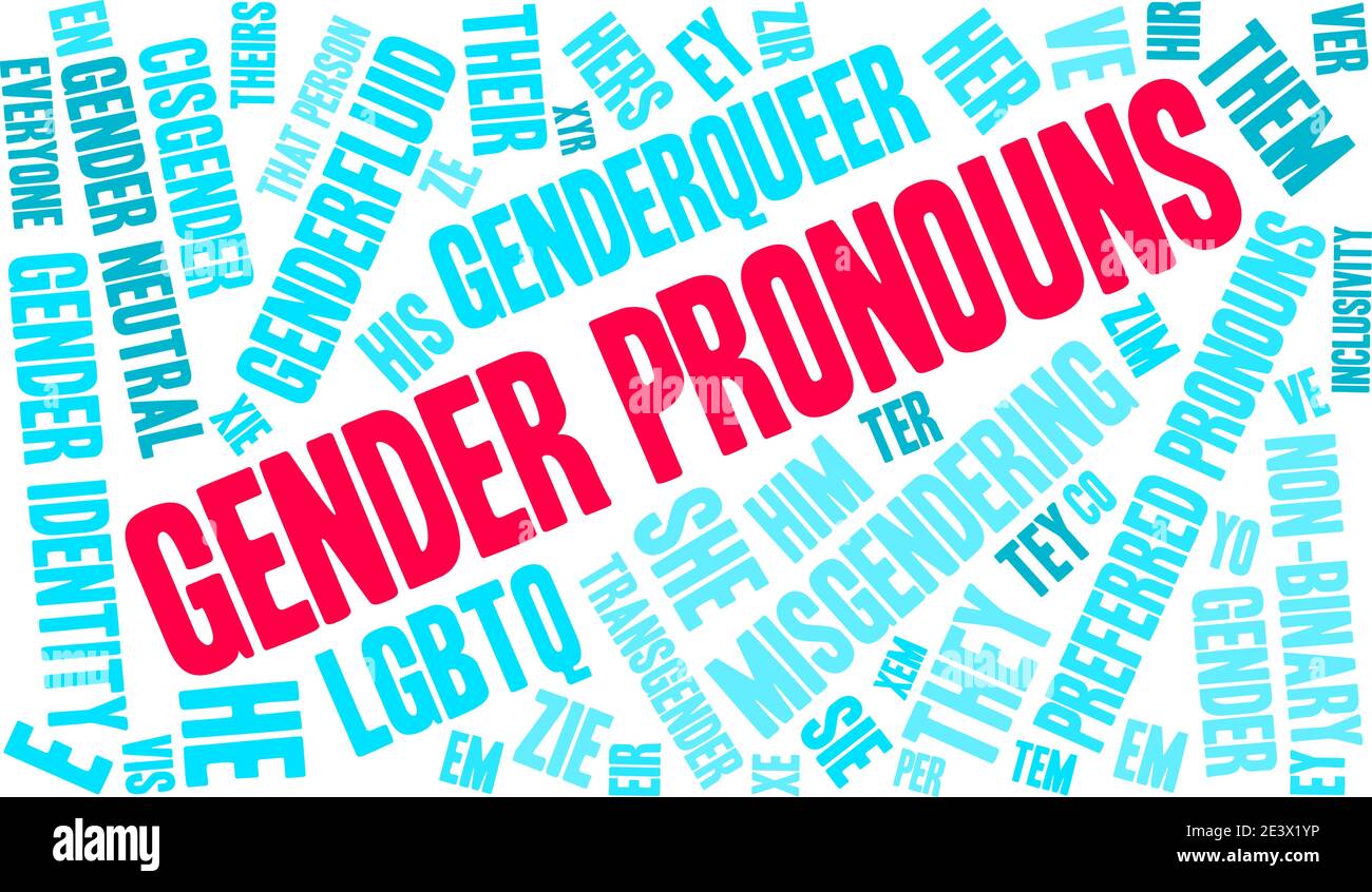 Gender Pronouns Word Cloud On A White Background Stock Vector Image