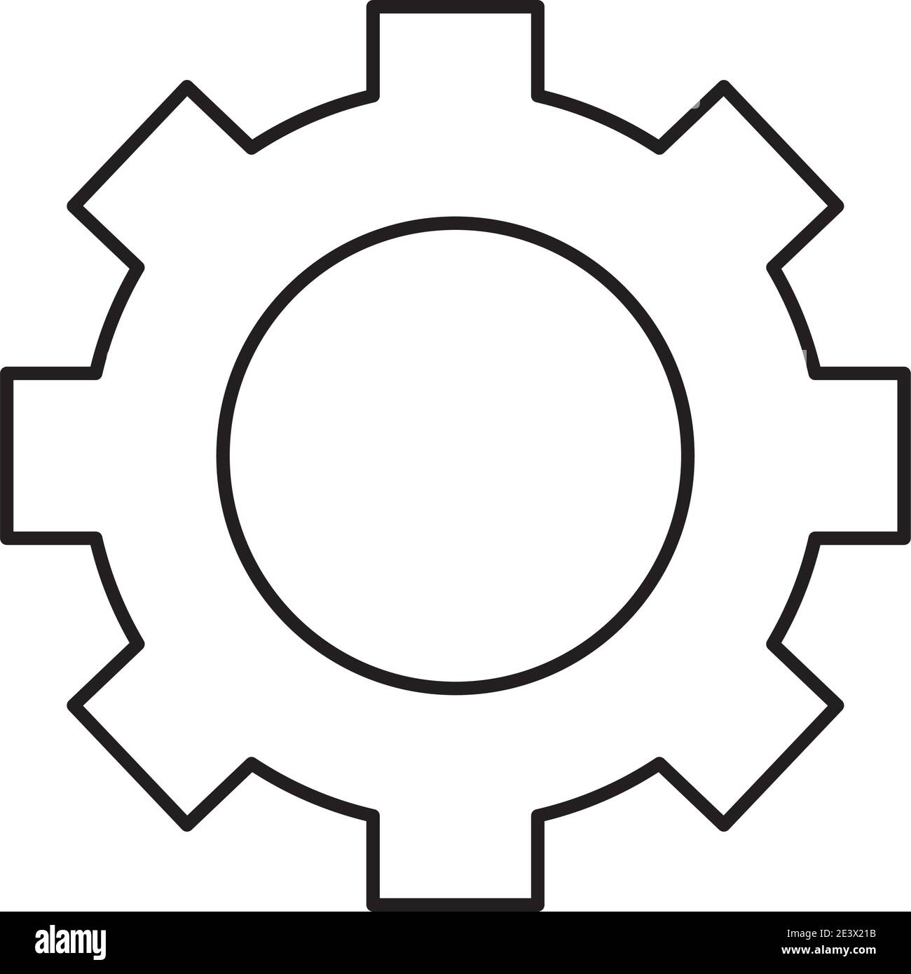 gear wheel icon over white background, line style, vector illustration ...