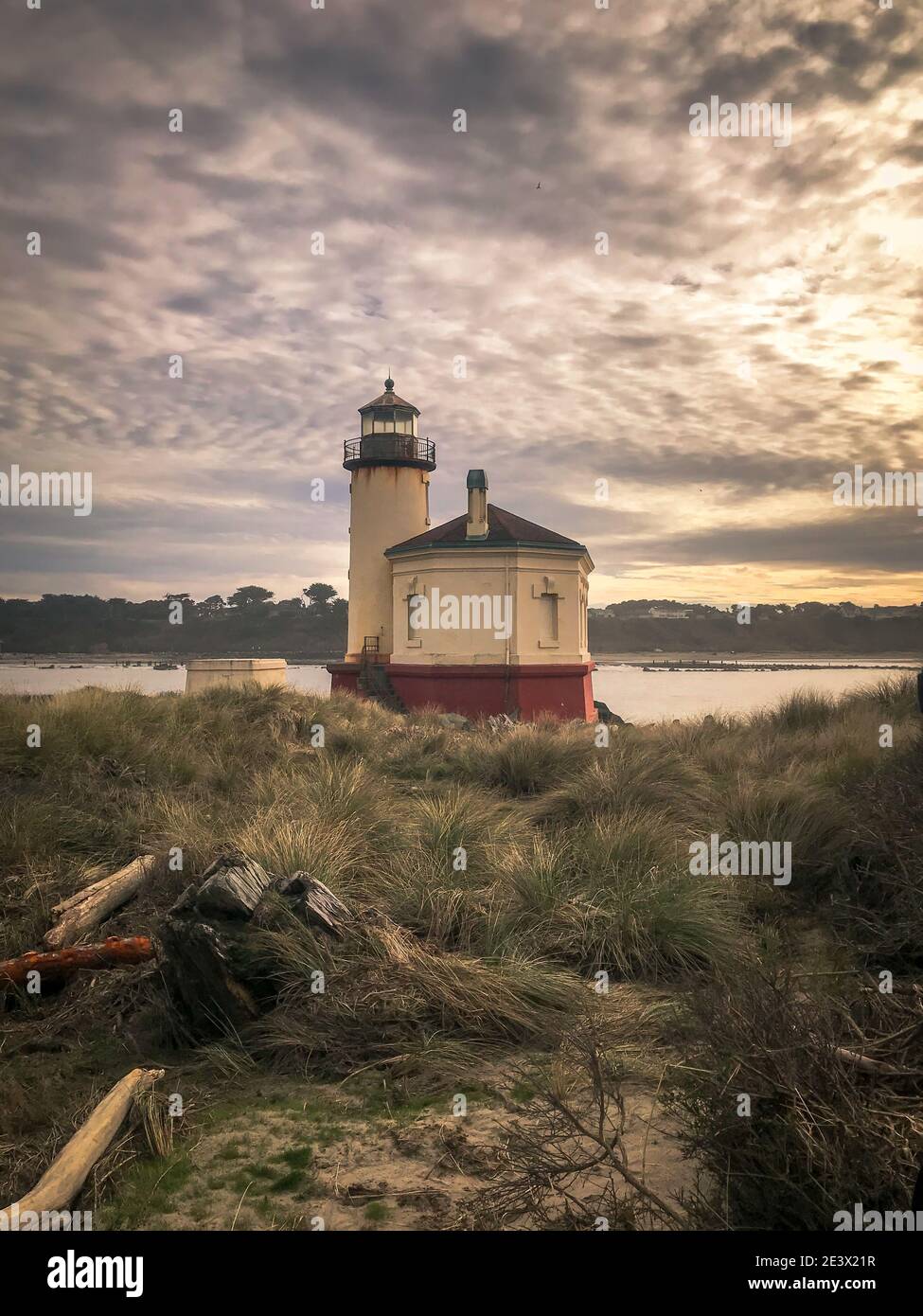 Bandon Oregon Lighthouse beautiful old architecture with dramatic ...