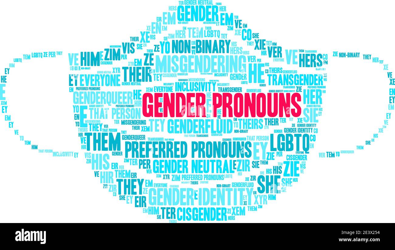 Gender Pronouns word cloud on a white background Stock Vector Image ...