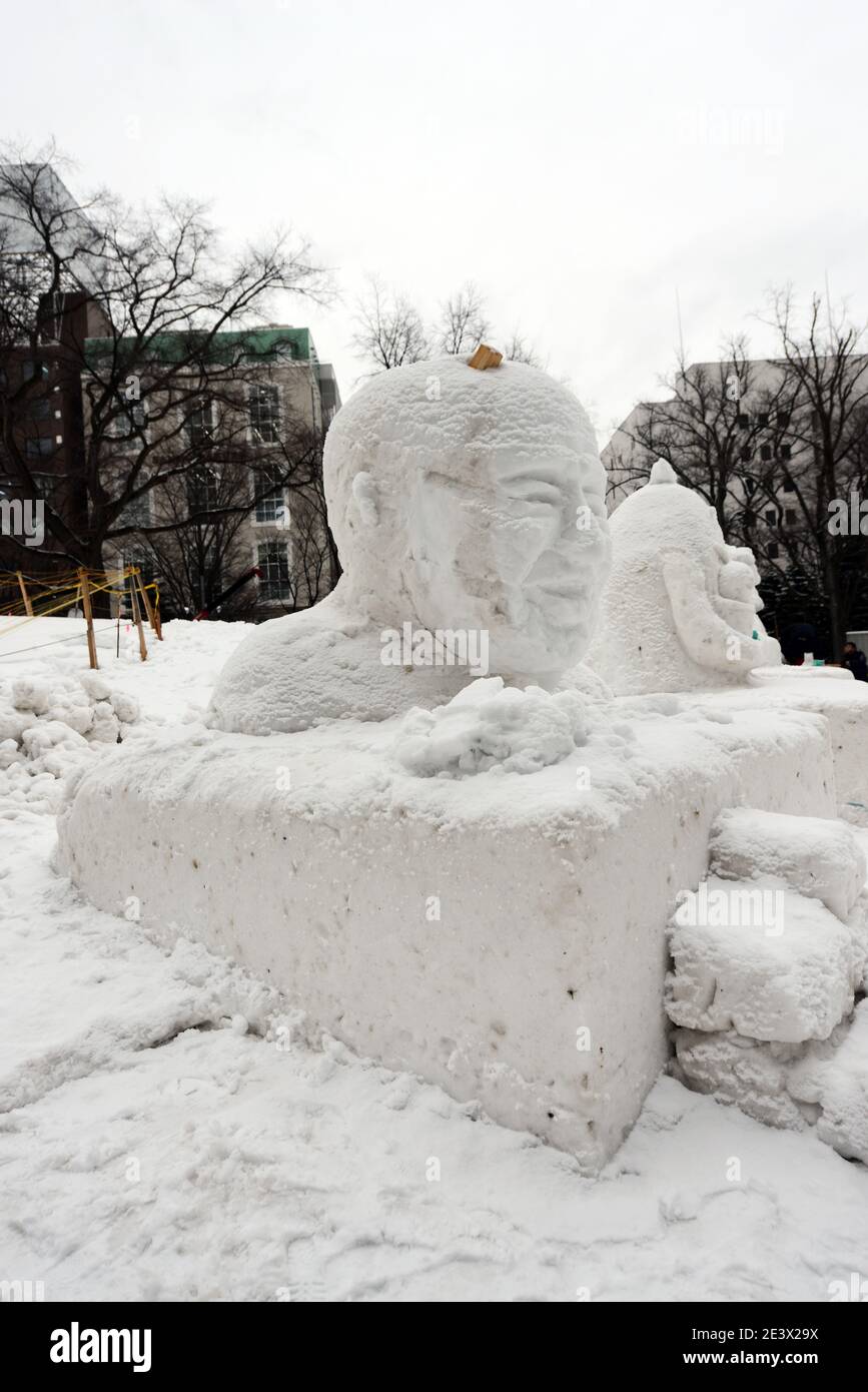 Snow sculptures in the Sapporo snow festival, Japan Stock Photo - Alamy
