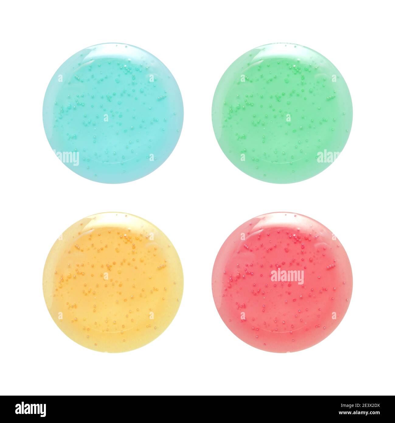 Set of drops of transparent gel on a white background. Gel with ...