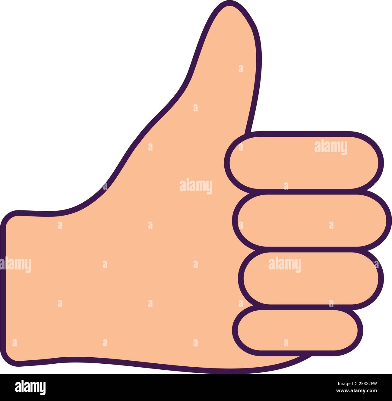 hand with thumb up over white background, flat style, vector ...