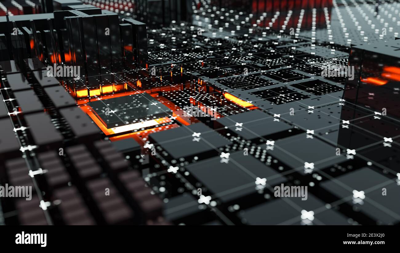Abstract Central Computer Processors Concept. 3D illustration Stock Photo - Alamy